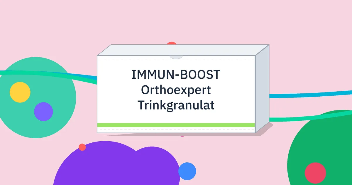 Symbolbild: Packung mit der Aufschrift IMMUN-BOOST Orthoexpert Trinkgranulat (PZN 09901377) – Verfügbarkeit und Bezug in Apotheken in Frankfurt am Main