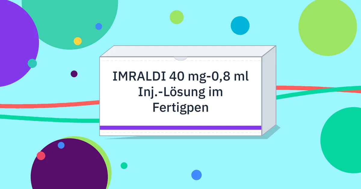 Symbolbild: Packung mit der Aufschrift IMRALDI 40 mg-0,8 ml Inj.-Lösung im Fertigpen (PZN 15617226) – Verfügbarkeit und Bezug in Apotheken in Frankfurt am Main