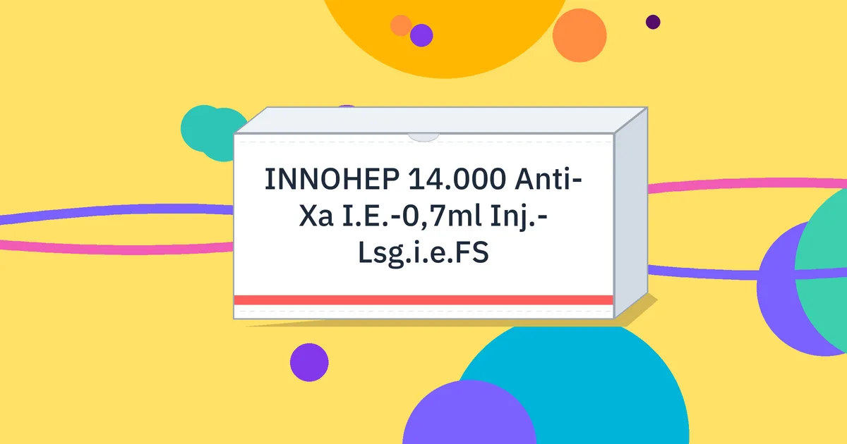 Symbolbild: Packung mit der Aufschrift INNOHEP 14.000 Anti-Xa I.E.-0,7ml Inj.-Lsg.i.e.FS (PZN 17491203) – Verfügbarkeit und Bezug in Apotheken in Frankfurt am Main