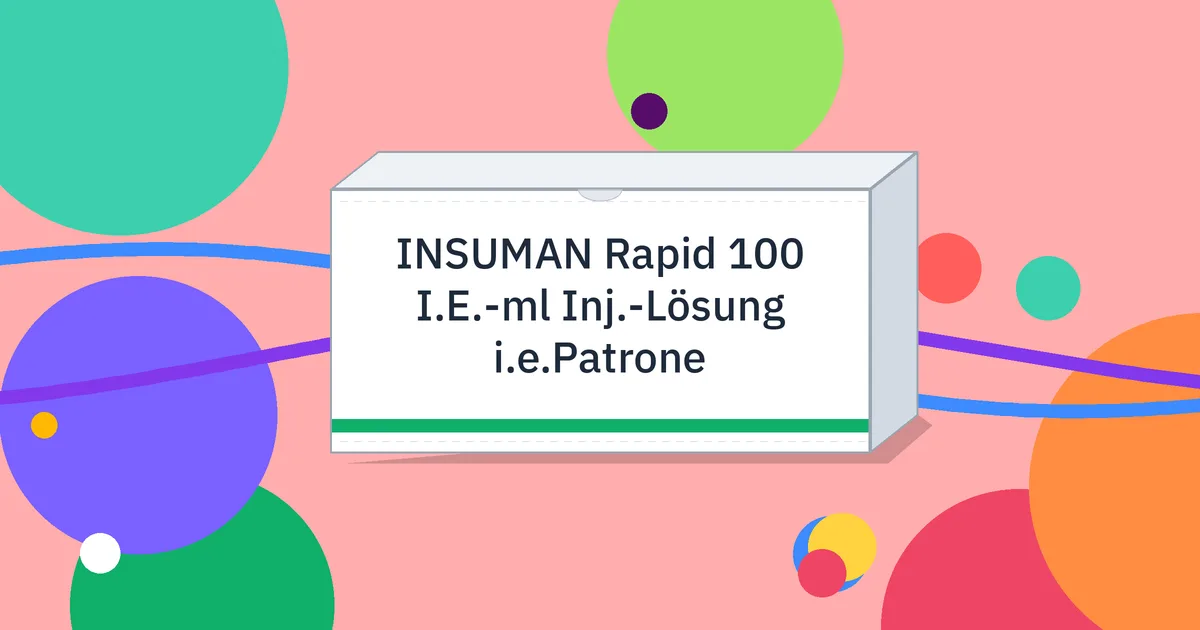 Symbolbild: Packung mit der Aufschrift INSUMAN Rapid 100 I.E.-ml Inj.-Lösung i.e.Patrone (PZN 02883682) – Verfügbarkeit und Bezug in Apotheken in Frankfurt am Main