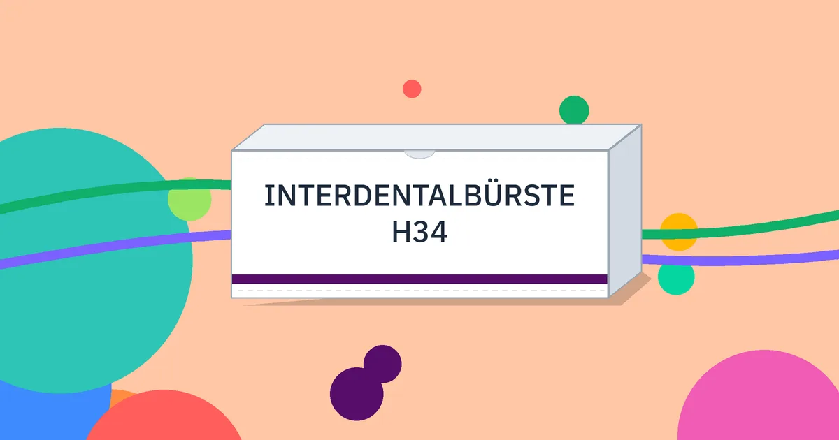 Symbolbild: Packung mit der Aufschrift INTERDENTALBÜRSTE H34 (PZN 05867904) – Verfügbarkeit und Bezug in Apotheken in Frankfurt am Main