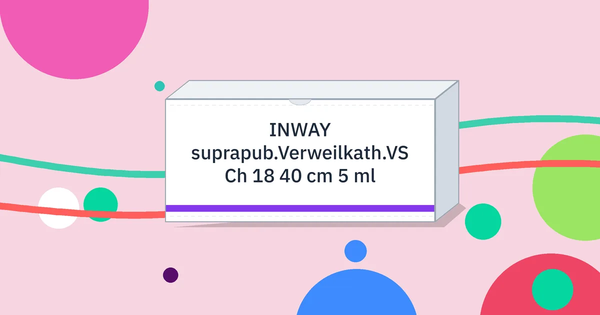Symbolbild: Packung mit der Aufschrift INWAY suprapub.Verweilkath.VS Ch 18 40 cm 5 ml (PZN 00052416) – Verfügbarkeit und Bezug in Apotheken in Frankfurt am Main