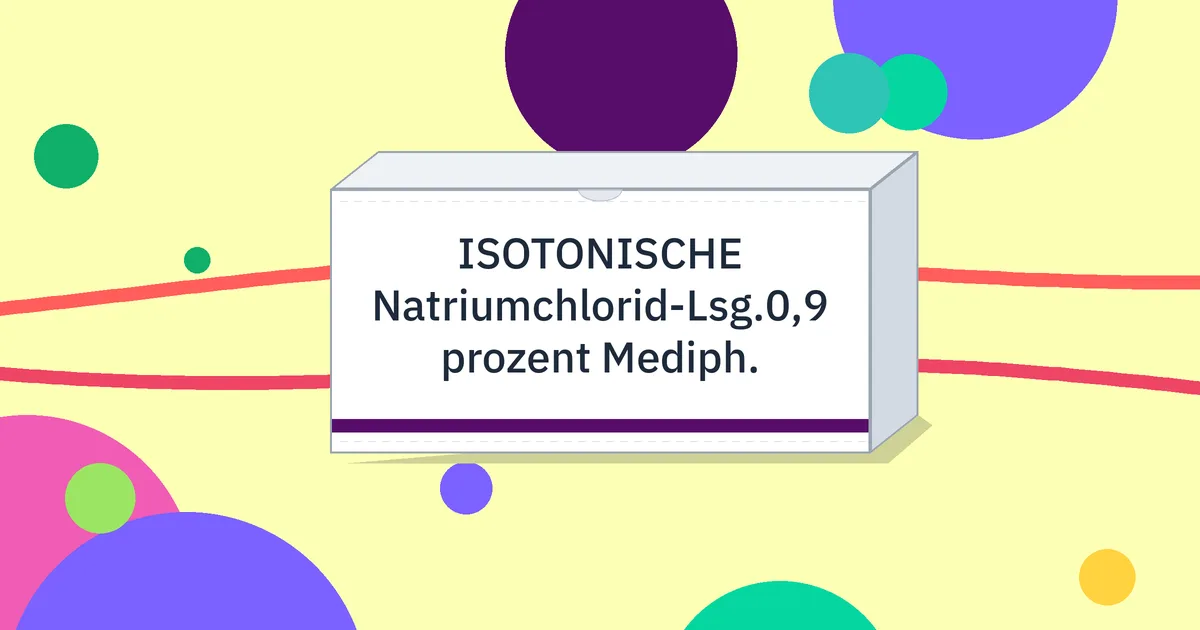 Symbolbild: Packung mit der Aufschrift ISOTONISCHE Natriumchlorid-Lsg.0,9 prozent Mediph. (PZN 19373040) – Verfügbarkeit und Bezug in Apotheken in Frankfurt am Main