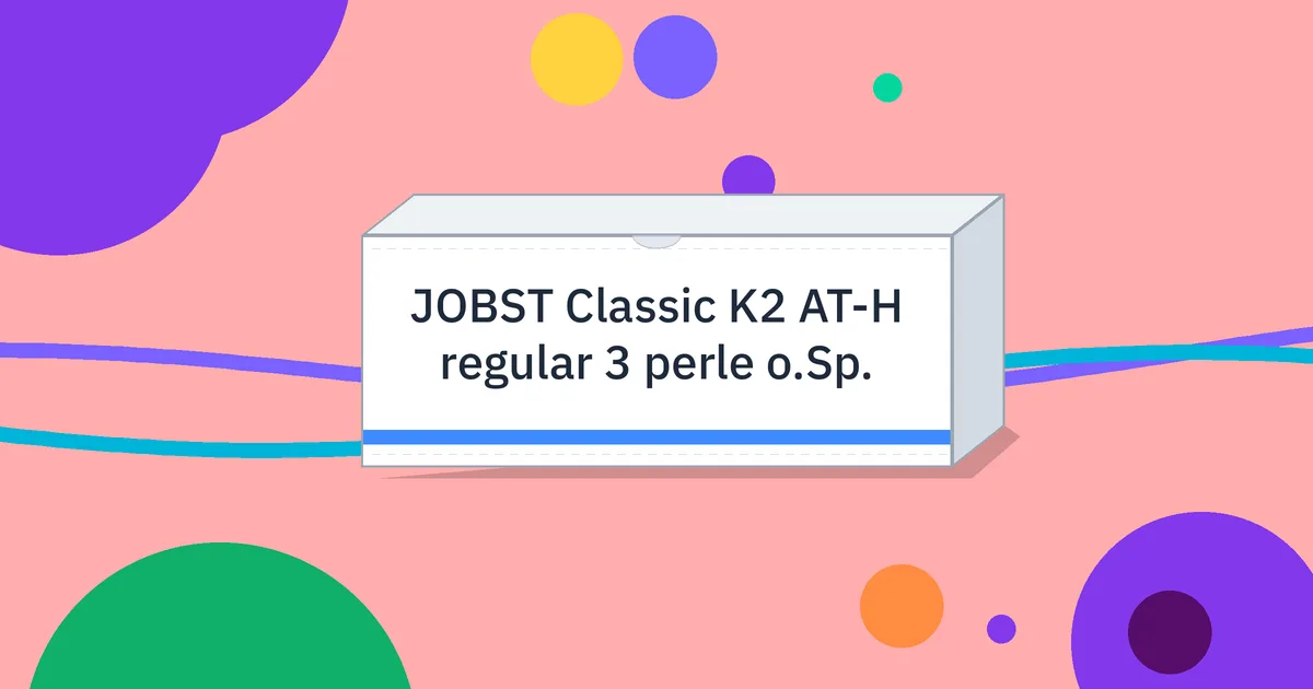 Symbolbild: Packung mit der Aufschrift JOBST Classic K2 AT-H regular 3 perle o.Sp. (PZN 13160001) – Verfügbarkeit und Bezug in Apotheken in Frankfurt am Main