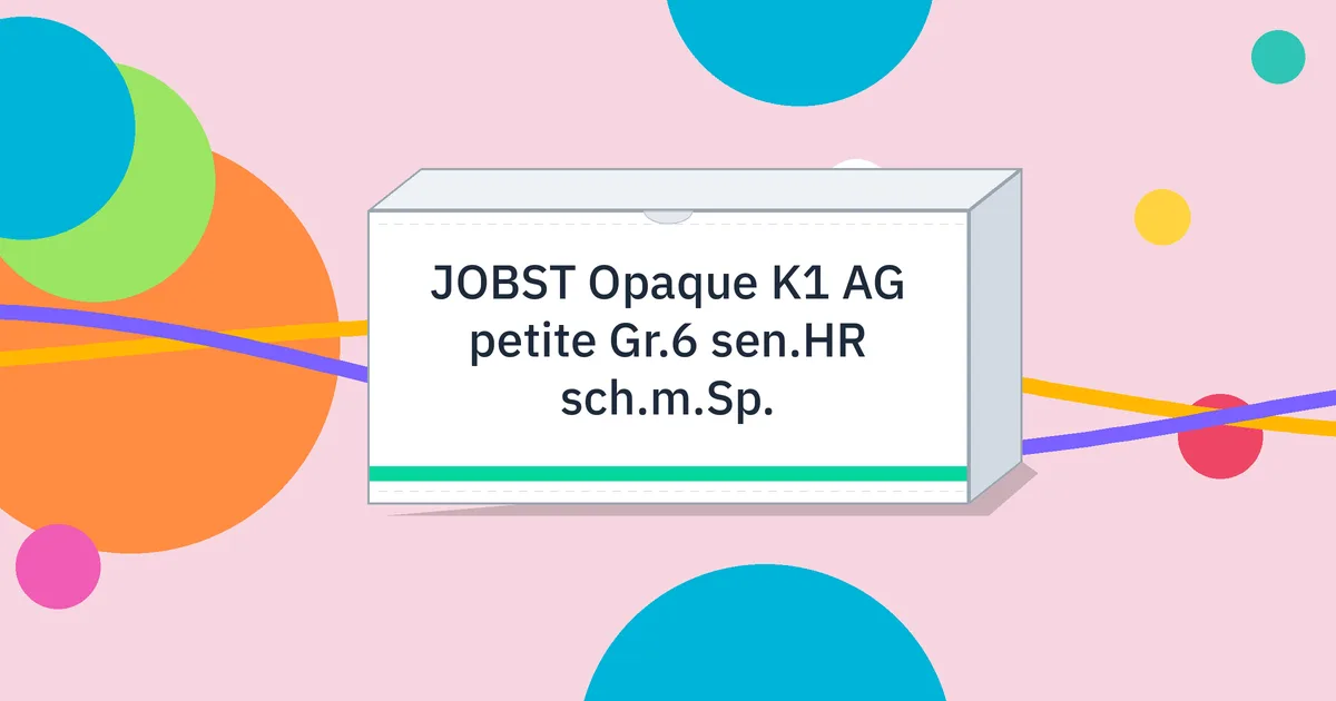 Symbolbild: Packung mit der Aufschrift JOBST Opaque K1 AG petite Gr.6 sen.HR sch.m.Sp. (PZN 13085831) – Verfügbarkeit und Bezug in Apotheken in Frankfurt am Main