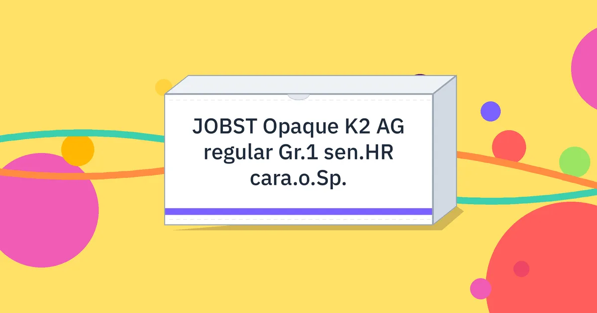 Symbolbild: Packung mit der Aufschrift JOBST Opaque K2 AG regular Gr.1 sen.HR cara.o.Sp. (PZN 12142113) – Verfügbarkeit und Bezug in Apotheken in Frankfurt am Main