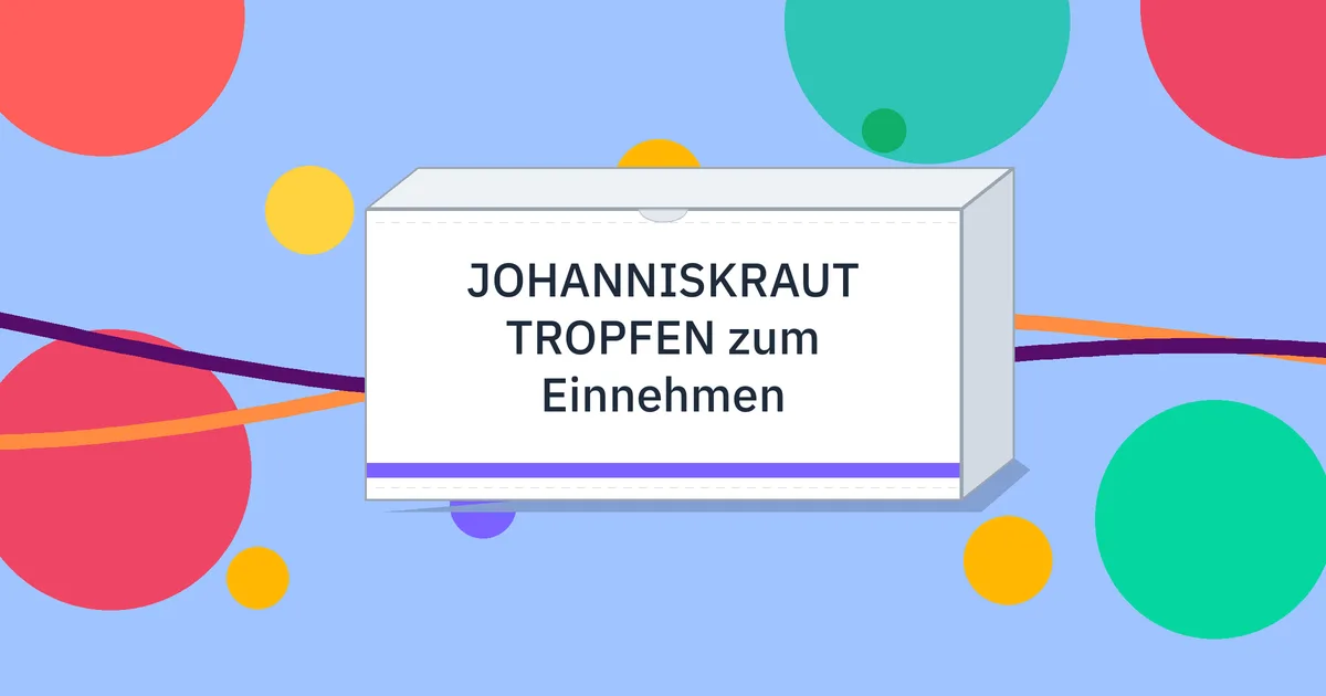 Symbolbild: Packung mit der Aufschrift JOHANNISKRAUT TROPFEN zum Einnehmen (PZN 17427501) – Verfügbarkeit und Bezug in Apotheken in Frankfurt am Main