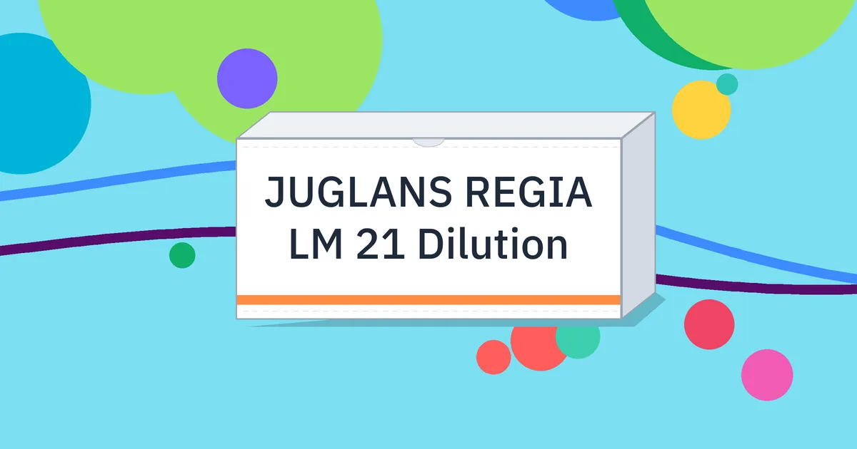 Symbolbild: Packung mit der Aufschrift JUGLANS REGIA LM 21 Dilution (PZN 12916224) – Verfügbarkeit und Bezug in Apotheken in Frankfurt am Main