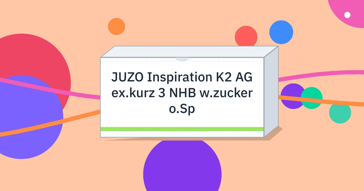 Symbolbild: Packung mit der Aufschrift JUZO Inspiration K2 AG ex.kurz 3 NHB w.zucker o.Sp (PZN 14963400) – Verfügbarkeit und Bezug in Apotheken in Frankfurt am Main