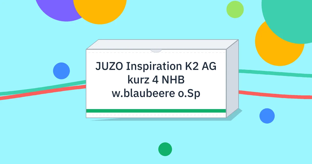 Symbolbild: Packung mit der Aufschrift JUZO Inspiration K2 AG kurz 4 NHB w.blaubeere o.Sp (PZN 14948926) – Verfügbarkeit und Bezug in Apotheken in Frankfurt am Main