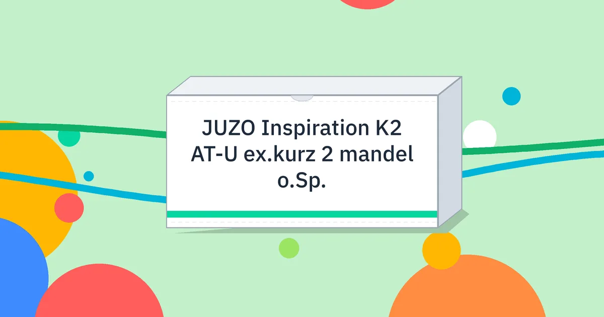 Symbolbild: Packung mit der Aufschrift JUZO Inspiration K2 AT-U ex.kurz 2 mandel o.Sp. (PZN 14929863) – Verfügbarkeit und Bezug in Apotheken in Frankfurt am Main