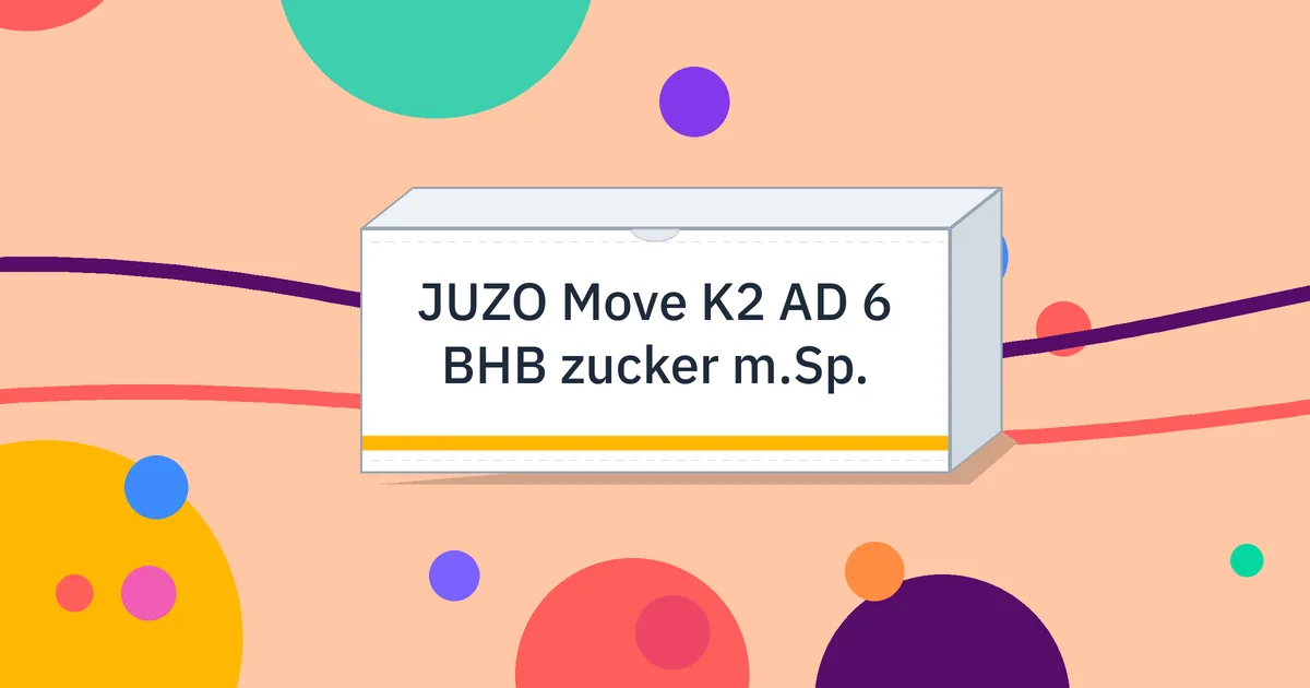 Symbolbild: Packung mit der Aufschrift JUZO Move K2 AD 6 BHB zucker m.Sp. (PZN 18507550) – Verfügbarkeit und Bezug in Apotheken in Frankfurt am Main