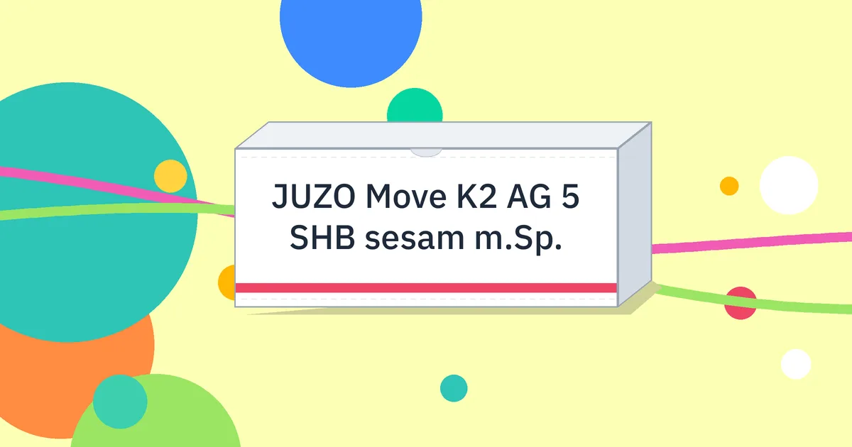 Symbolbild: Packung mit der Aufschrift JUZO Move K2 AG 5 SHB sesam m.Sp. (PZN 18524063) – Verfügbarkeit und Bezug in Apotheken in Frankfurt am Main