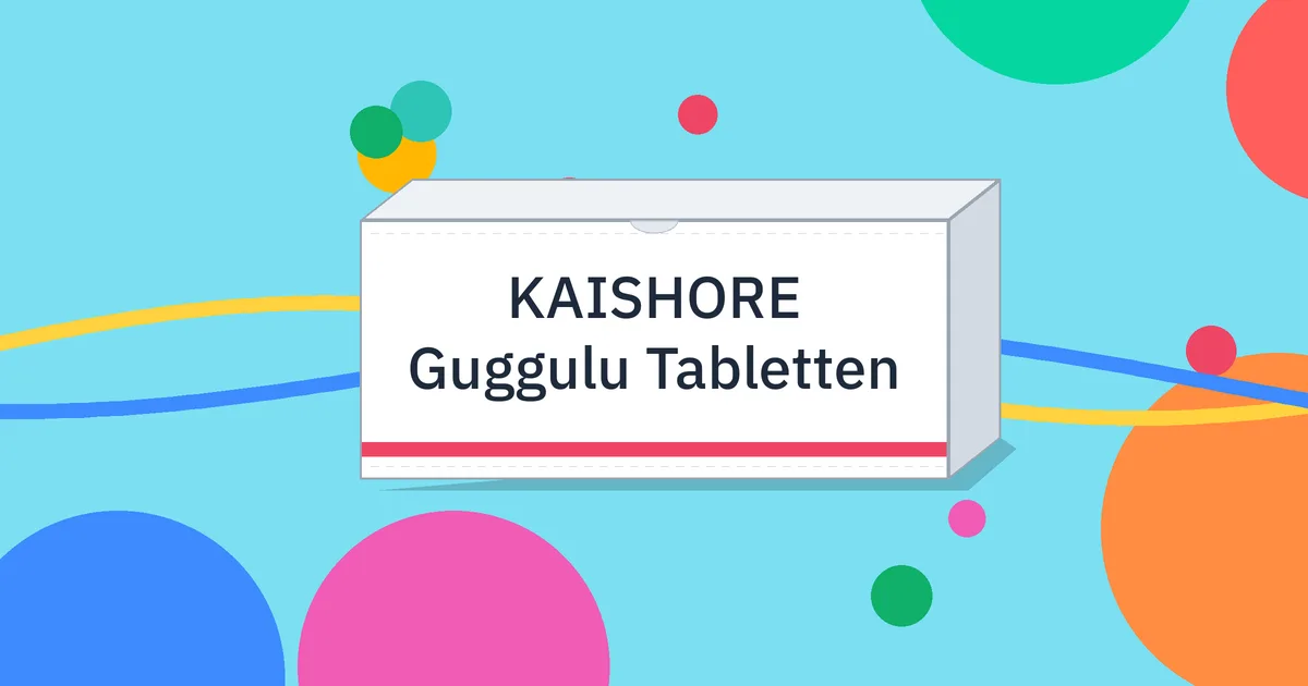 Symbolbild: Packung mit der Aufschrift KAISHORE Guggulu Tabletten (PZN 07226233) – Verfügbarkeit und Bezug in Apotheken in Frankfurt am Main