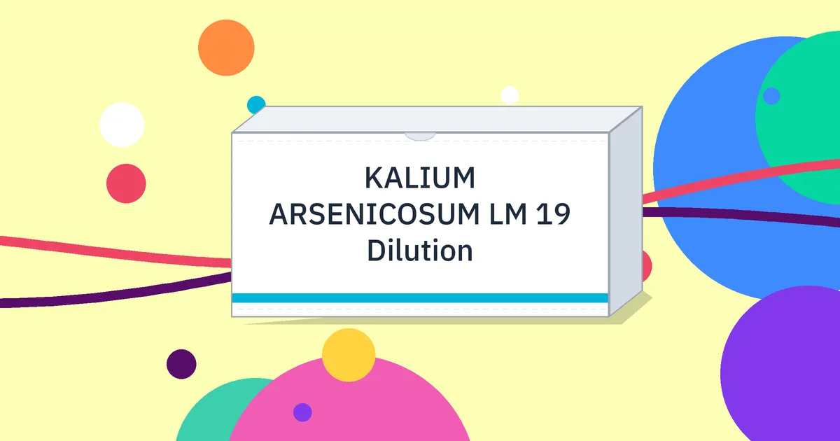 Symbolbild: Packung mit der Aufschrift KALIUM ARSENICOSUM LM 19 Dilution (PZN 12917092) – Verfügbarkeit und Bezug in Apotheken in Frankfurt am Main