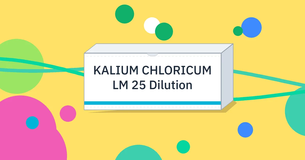 Symbolbild: Packung mit der Aufschrift KALIUM CHLORICUM LM 25 Dilution (PZN 12918884) – Verfügbarkeit und Bezug in Apotheken in Frankfurt am Main