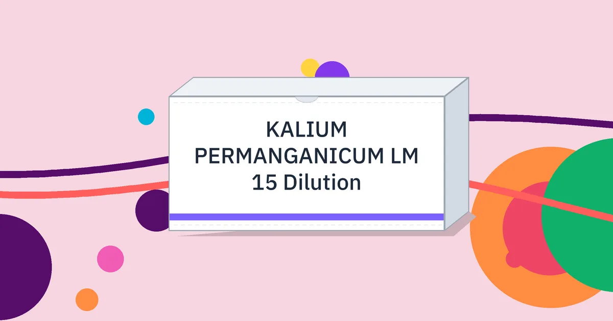 Symbolbild: Packung mit der Aufschrift KALIUM PERMANGANICUM LM 15 Dilution (PZN 12924169) – Verfügbarkeit und Bezug in Apotheken in Frankfurt am Main