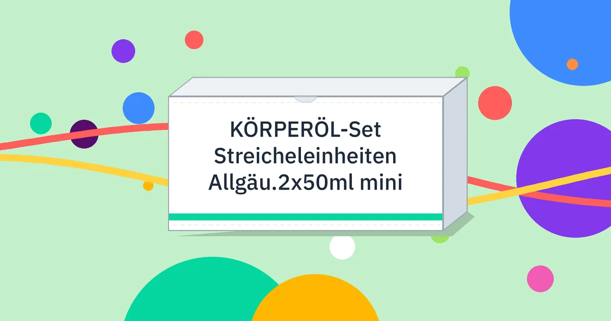 Symbolbild: Packung mit der Aufschrift KÖRPERÖL-Set Streicheleinheiten Allgäu.2x50ml mini (PZN 18080442) – Verfügbarkeit und Bezug in Apotheken in Frankfurt am Main