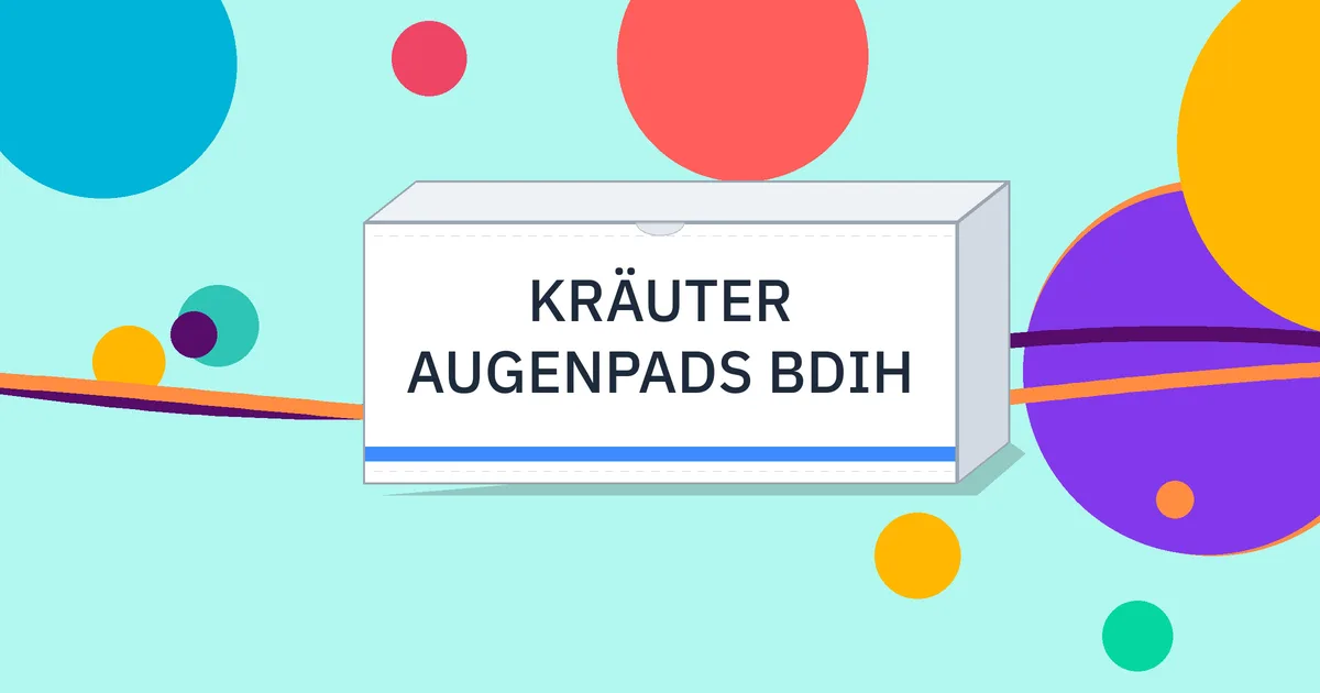 Symbolbild: Packung mit der Aufschrift KRÄUTER AUGENPADS BDIH (PZN 06704742) – Verfügbarkeit und Bezug in Apotheken in Frankfurt am Main
