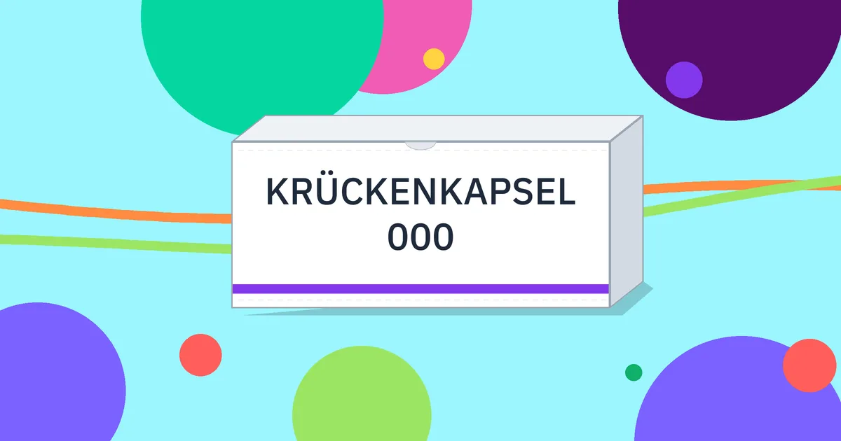Symbolbild: Packung mit der Aufschrift KRÜCKENKAPSEL 000 (PZN 02008951) – Verfügbarkeit und Bezug in Apotheken in Frankfurt am Main