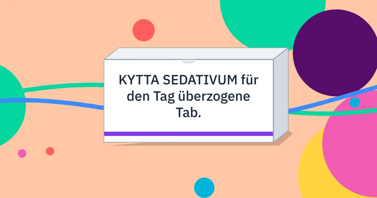 Symbolbild: Packung mit der Aufschrift KYTTA SEDATIVUM für den Tag überzogene Tab. (PZN 04215559) – Verfügbarkeit und Bezug in Apotheken in Frankfurt am Main