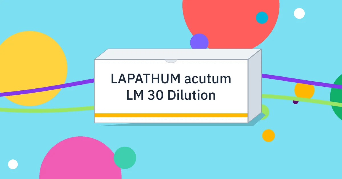 Symbolbild: Packung mit der Aufschrift LAPATHUM acutum LM 30 Dilution (PZN 13522906) – Verfügbarkeit und Bezug in Apotheken in Frankfurt am Main