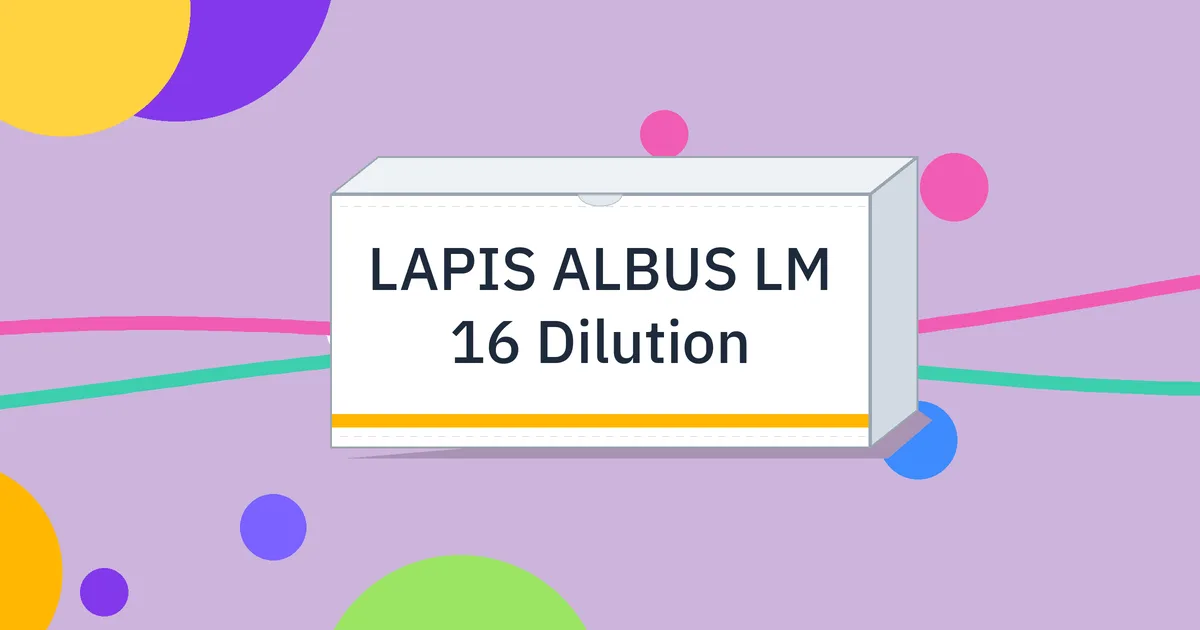 Symbolbild: Packung mit der Aufschrift LAPIS ALBUS LM 16 Dilution (PZN 13523194) – Verfügbarkeit und Bezug in Apotheken in Frankfurt am Main