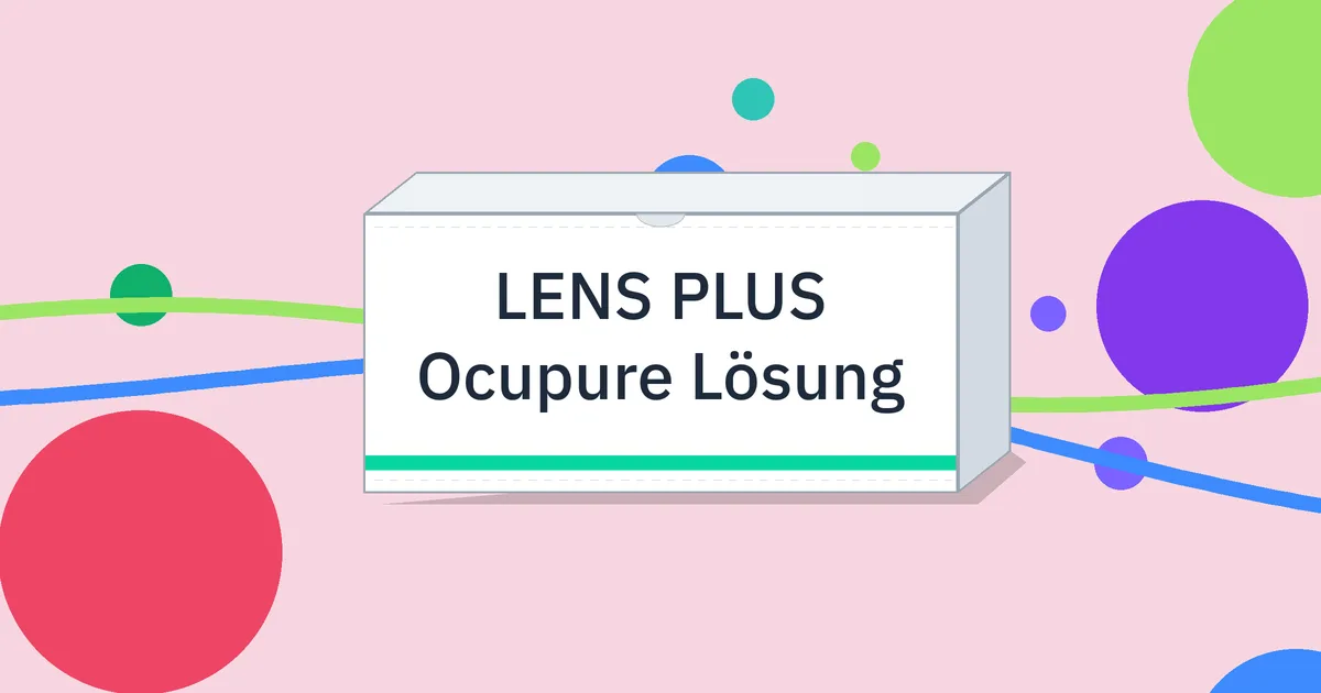 Symbolbild: Packung mit der Aufschrift LENS PLUS Ocupure Lösung (PZN 06119742) – Verfügbarkeit und Bezug in Apotheken in Frankfurt am Main