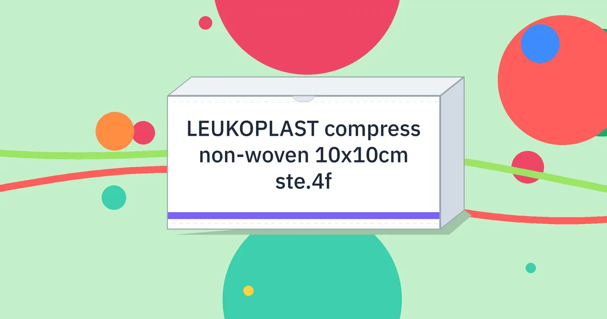 Symbolbild: Packung mit der Aufschrift LEUKOPLAST compress non-woven 10x10cm ste.4f (PZN 17208609) – Verfügbarkeit und Bezug in Apotheken in Frankfurt am Main