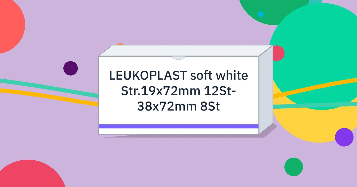 Symbolbild: Packung mit der Aufschrift LEUKOPLAST soft white Str.19x72mm 12St-38x72mm 8St (PZN 19065166) – Verfügbarkeit und Bezug in Apotheken in Frankfurt am Main