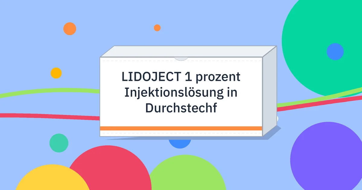 Symbolbild: Packung mit der Aufschrift LIDOJECT 1 prozent Injektionslösung in Durchstechf (PZN 06955237) – Verfügbarkeit und Bezug in Apotheken in Frankfurt am Main