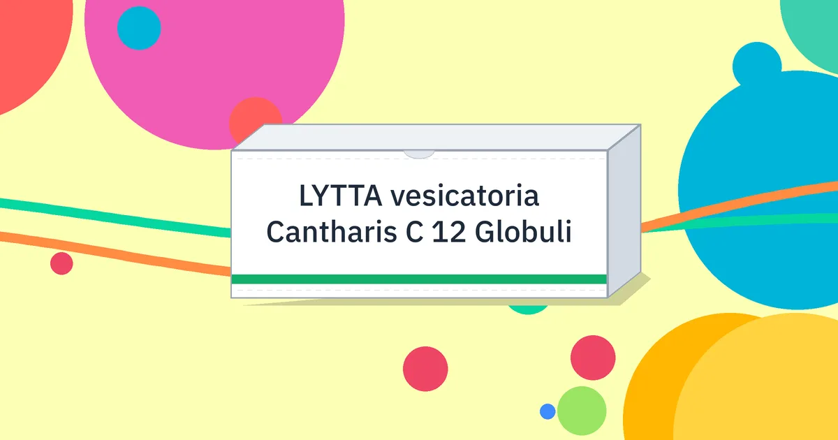Symbolbild: Packung mit der Aufschrift LYTTA vesicatoria Cantharis C 12 Globuli (PZN 16670441) – Verfügbarkeit und Bezug in Apotheken in Frankfurt am Main