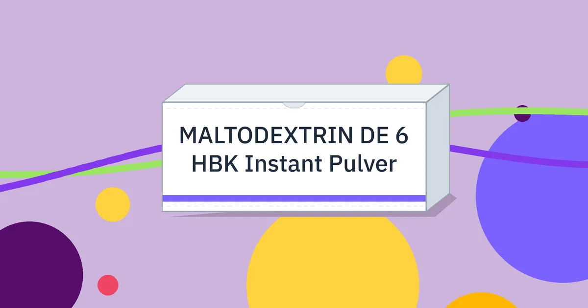 Symbolbild: Packung mit der Aufschrift MALTODEXTRIN DE 6 HBK Instant Pulver (PZN 06196688) – Verfügbarkeit und Bezug in Apotheken in Frankfurt am Main