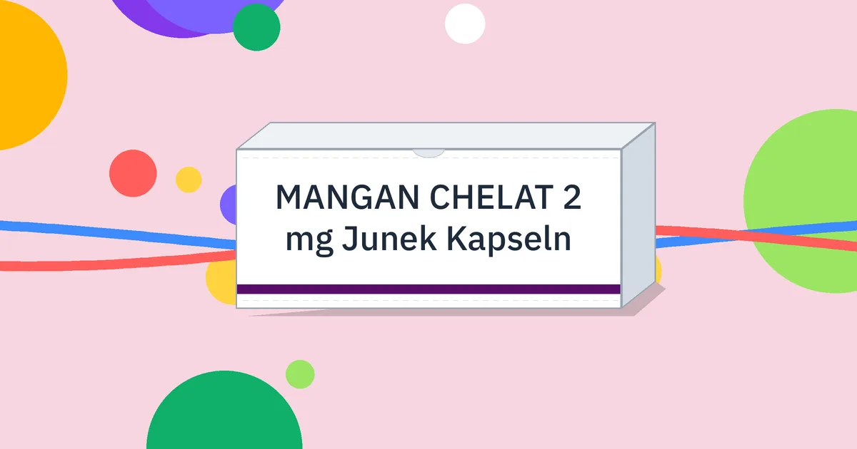 Symbolbild: Packung mit der Aufschrift MANGAN CHELAT 2 mg Junek Kapseln (PZN 10015155) – Verfügbarkeit und Bezug in Apotheken in Frankfurt am Main