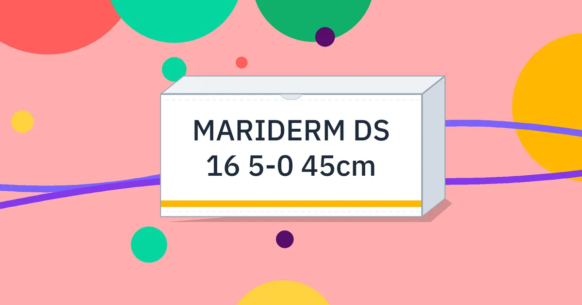 Symbolbild: Packung mit der Aufschrift MARIDERM DS 16 5-0 45cm (PZN 00548689) – Verfügbarkeit und Bezug in Apotheken in Frankfurt am Main