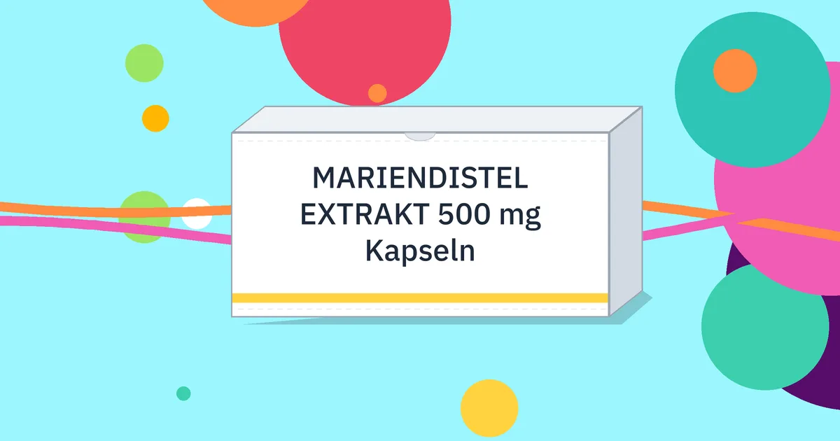 Symbolbild: Packung mit der Aufschrift MARIENDISTEL EXTRAKT 500 mg Kapseln (PZN 15737574) – Verfügbarkeit und Bezug in Apotheken in Frankfurt am Main