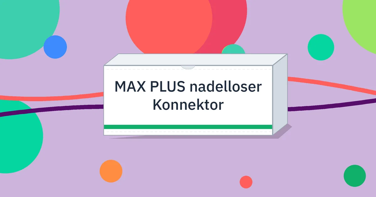 Symbolbild: Packung mit der Aufschrift MAX PLUS nadelloser Konnektor (PZN 11600051) – Verfügbarkeit und Bezug in Apotheken in Frankfurt am Main