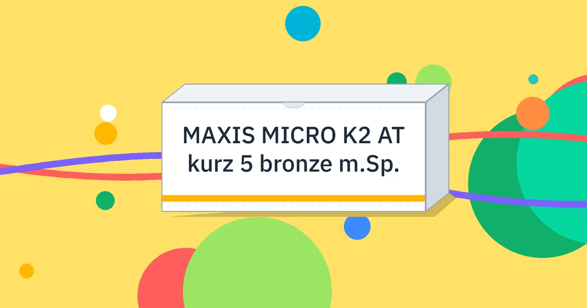 Symbolbild: Packung mit der Aufschrift MAXIS MICRO K2 AT kurz 5 bronze m.Sp. (PZN 17673074) – Verfügbarkeit und Bezug in Apotheken in Frankfurt am Main
