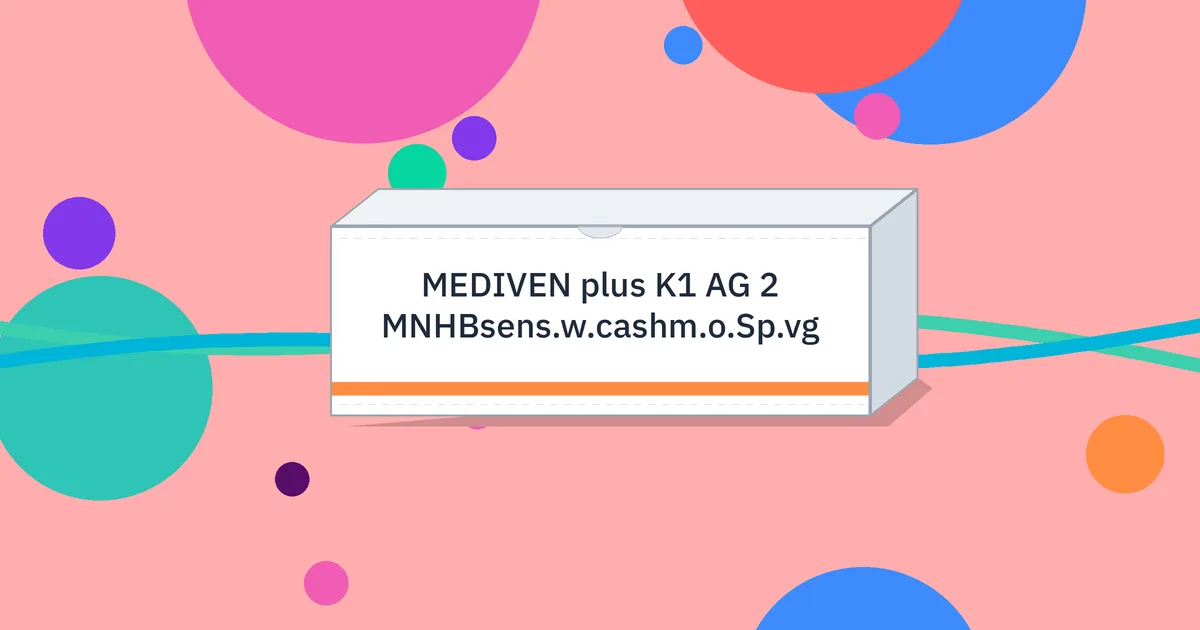 Symbolbild: Packung mit der Aufschrift MEDIVEN plus K1 AG 2 MNHBsens.w.cashm.o.Sp.vg (PZN 15918287) – Verfügbarkeit und Bezug in Apotheken in Frankfurt am Main