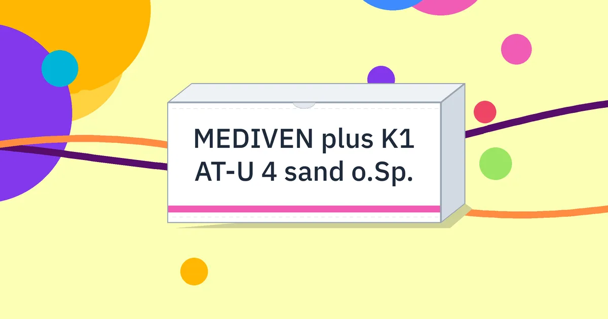 Symbolbild: Packung mit der Aufschrift MEDIVEN plus K1 AT-U 4 sand o.Sp. (PZN 18932388) – Verfügbarkeit und Bezug in Apotheken in Frankfurt am Main