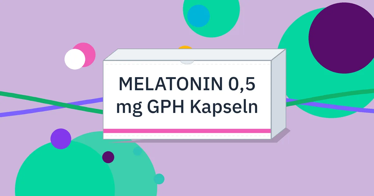 Symbolbild: Packung mit der Aufschrift MELATONIN 0,5 mg GPH Kapseln (PZN 09915600) – Verfügbarkeit und Bezug in Apotheken in Frankfurt am Main