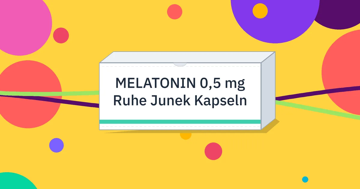 Symbolbild: Packung mit der Aufschrift MELATONIN 0,5 mg Ruhe Junek Kapseln (PZN 17899909) – Verfügbarkeit und Bezug in Apotheken in Frankfurt am Main
