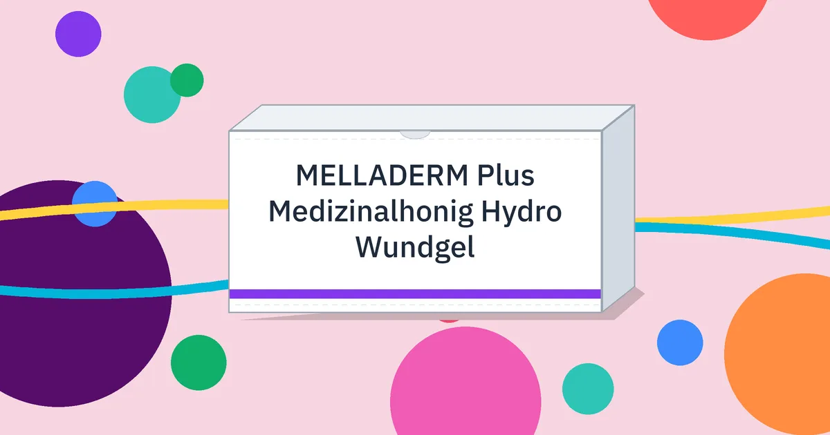 Symbolbild: Packung mit der Aufschrift MELLADERM Plus Medizinalhonig Hydro Wundgel (PZN 19975230) – Verfügbarkeit und Bezug in Apotheken in Frankfurt am Main
