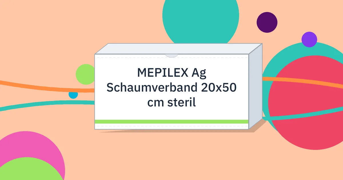 Symbolbild: Packung mit der Aufschrift MEPILEX Ag Schaumverband 20x50 cm steril (PZN 01235461) – Verfügbarkeit und Bezug in Apotheken in Frankfurt am Main