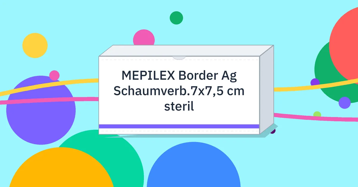Symbolbild: Packung mit der Aufschrift MEPILEX Border Ag Schaumverb.7x7,5 cm steril (PZN 13422398) – Verfügbarkeit und Bezug in Apotheken in Frankfurt am Main