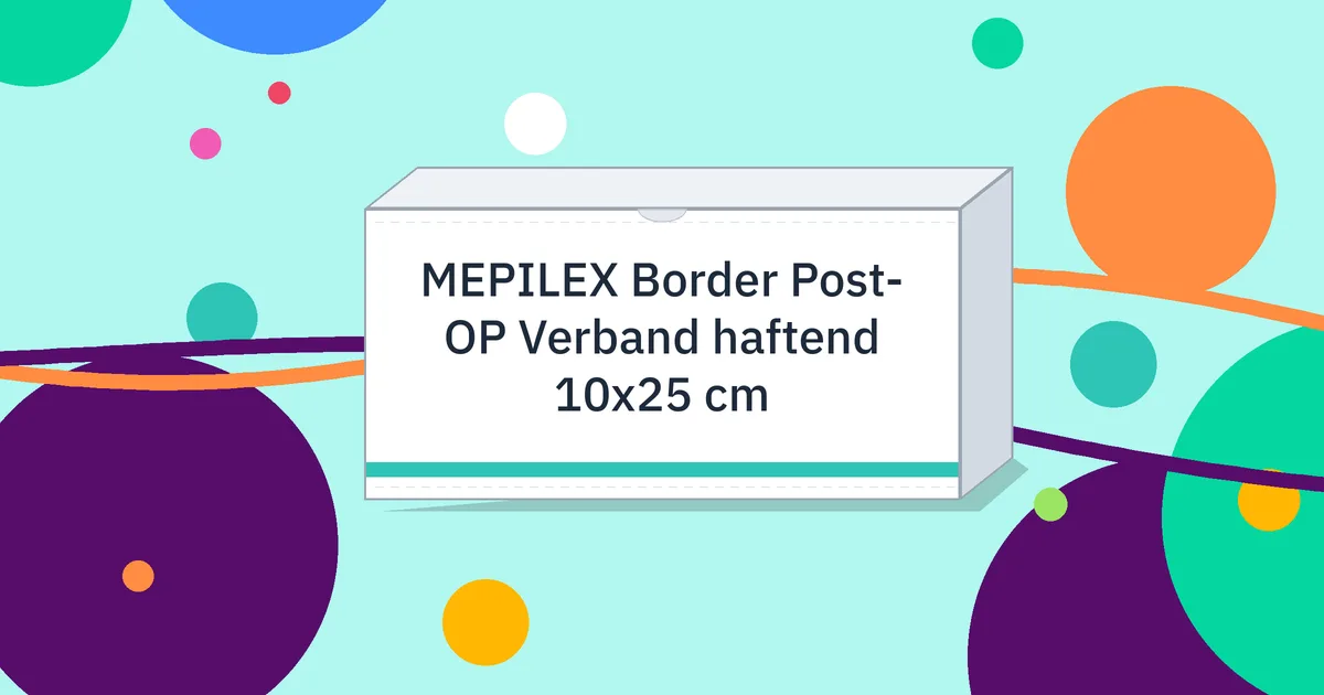 Symbolbild: Packung mit der Aufschrift MEPILEX Border Post-OP Verband haftend 10x25 cm (PZN 14139339) – Verfügbarkeit und Bezug in Apotheken in Frankfurt am Main
