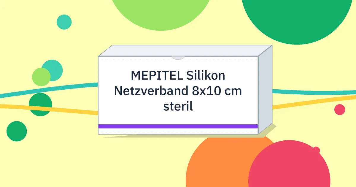 Symbolbild: Packung mit der Aufschrift MEPITEL Silikon Netzverband 8x10 cm steril (PZN 17832957) – Verfügbarkeit und Bezug in Apotheken in Frankfurt am Main