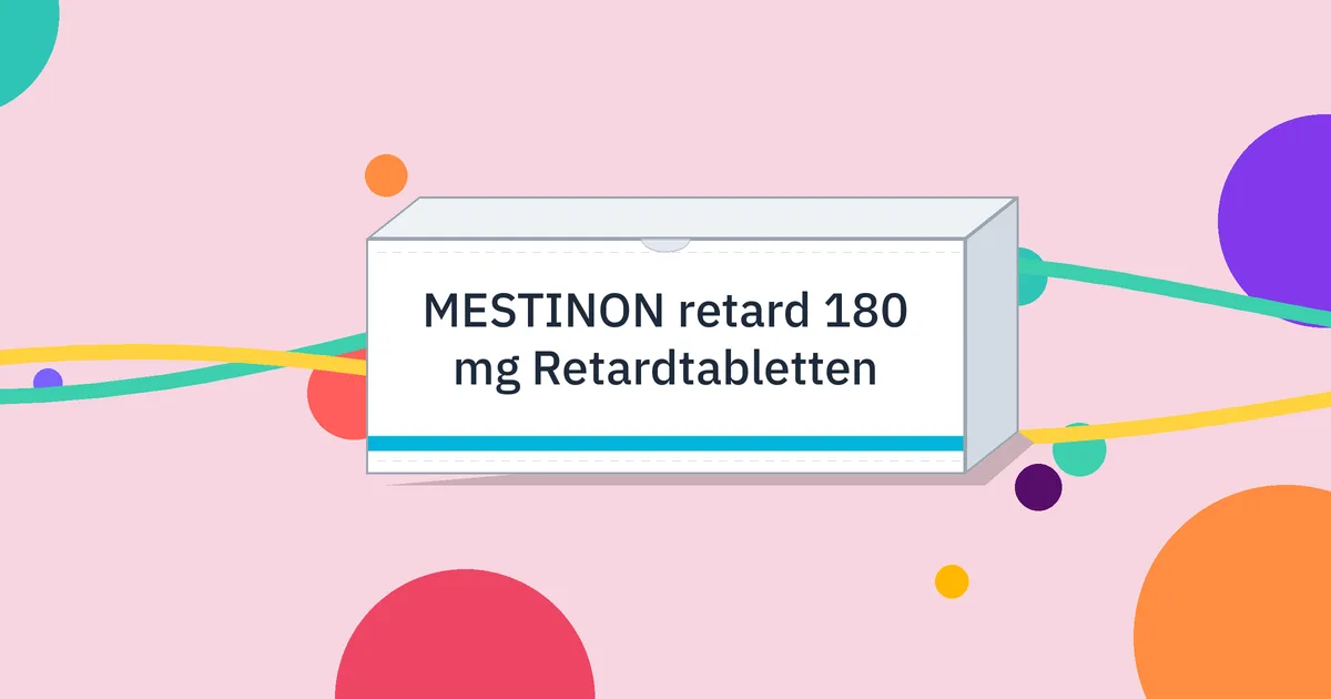 Symbolbild: Packung mit der Aufschrift MESTINON retard 180 mg Retardtabletten (PZN 11690657) – Verfügbarkeit und Bezug in Apotheken in Frankfurt am Main