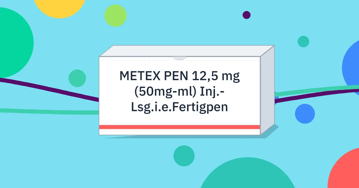 Symbolbild: Packung mit der Aufschrift METEX PEN 12,5 mg (50mg-ml) Inj.-Lsg.i.e.Fertigpen (PZN 09668225) – Verfügbarkeit und Bezug in Apotheken in Frankfurt am Main