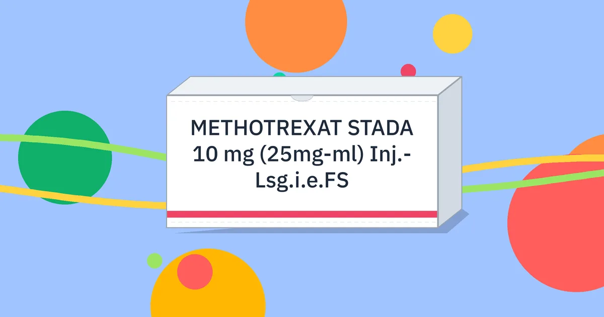 Symbolbild: Packung mit der Aufschrift METHOTREXAT STADA 10 mg (25mg-ml) Inj.-Lsg.i.e.FS (PZN 09651785) – Verfügbarkeit und Bezug in Apotheken in Frankfurt am Main